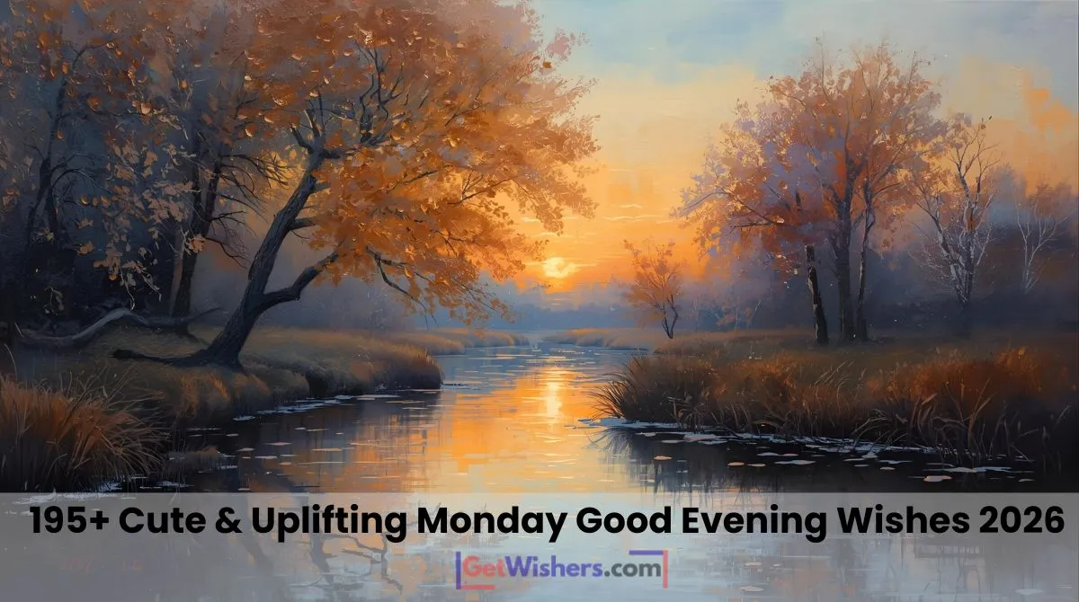 195+ Cute & Uplifting Monday Good Evening Wishes 2026 - getwishers.com